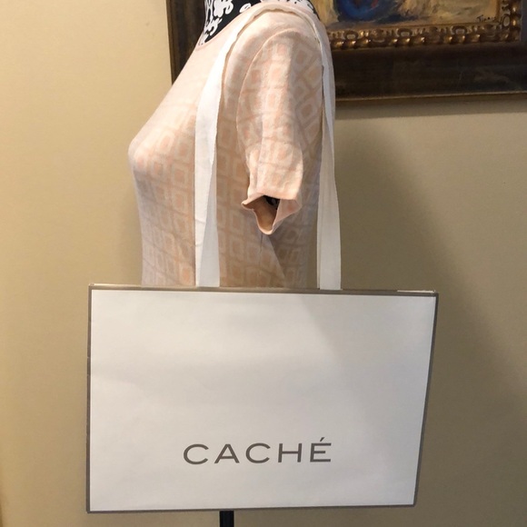 Cache | Bags | Cache Large Gold Printed Logo And Border Paper Shopping ...